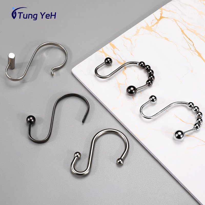 Stainless Steel S-shaped Shower Curtain Hooks